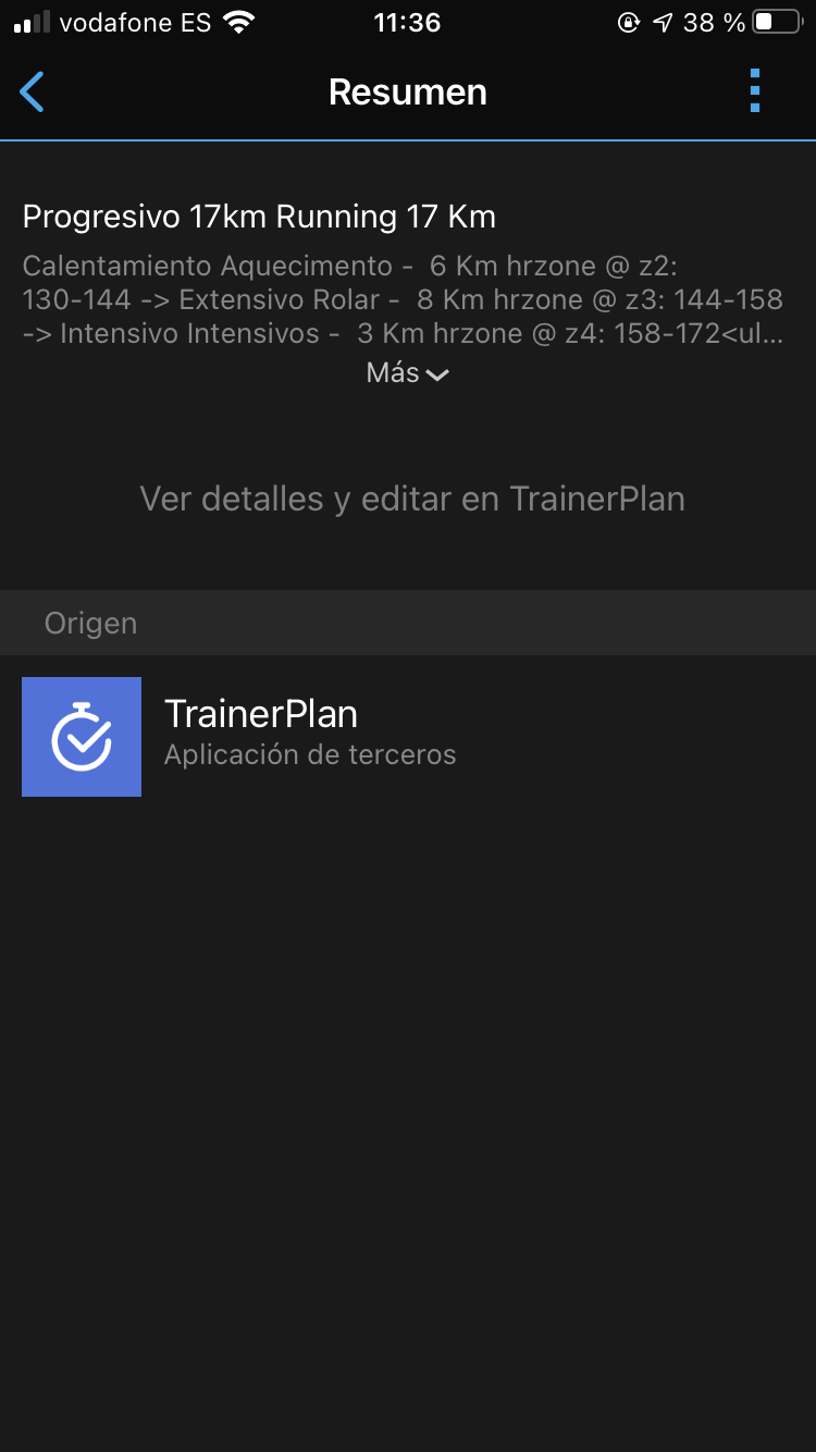 Sync workouts to your Garmin Device